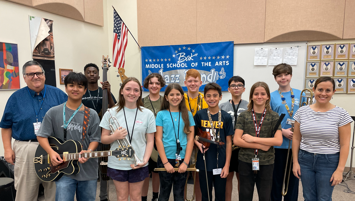 Florida middle school musicians performing at Luke Bryan's benefit concert