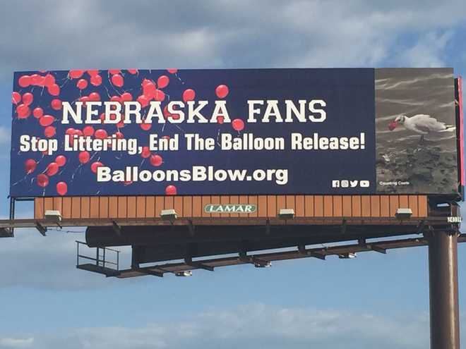 Billboard put up in Lincoln seeks to end Nebraska balloon release tradition