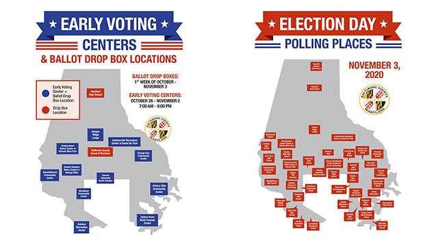 Find a ballot dropbox, vote center in Baltimore County