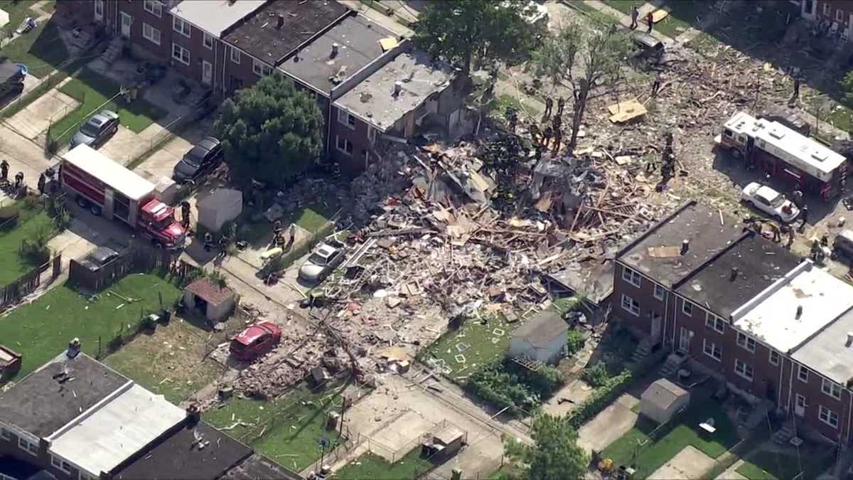 Baltimore rowhome explosion in photos