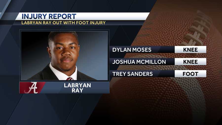 Saban: DE LaBryan Ray out at least 1 game with foot injury