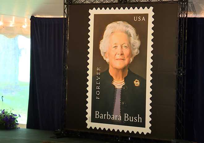 Barbara Bush stamp issued after ceremony in Kennebunkport, Maine