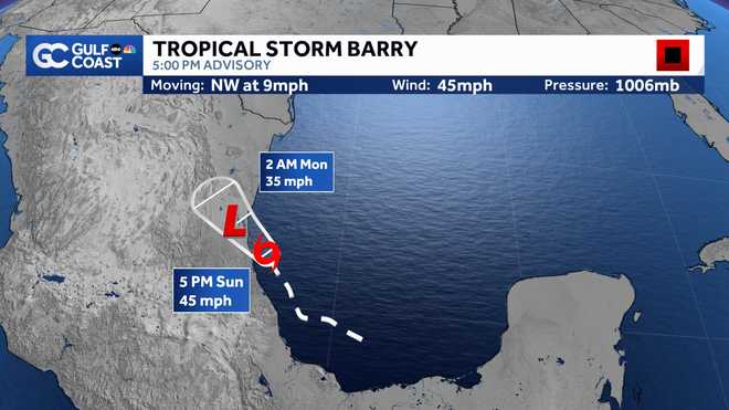 Tropical Storm Barry makes landfall in Mexico