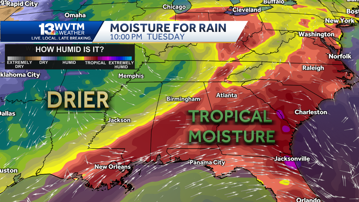 Less humid air hits on Wednesday, but the forecast stays hot