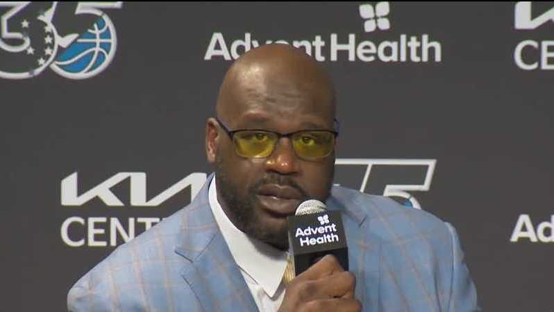 Fans celebrate retiring of Shaq O'Neal's Orlando Magic jersey