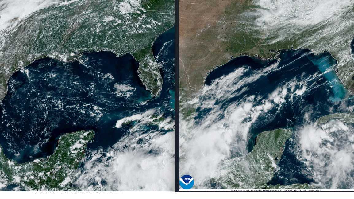 Hurricane Helene's impact on Gulf of Mexico visible from space