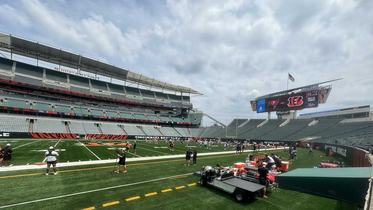 Bengals practice on new turf at Paycor Stadium for first time before ...