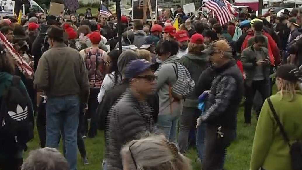 PD: 10 arrested after violence breaks out at Trump rally