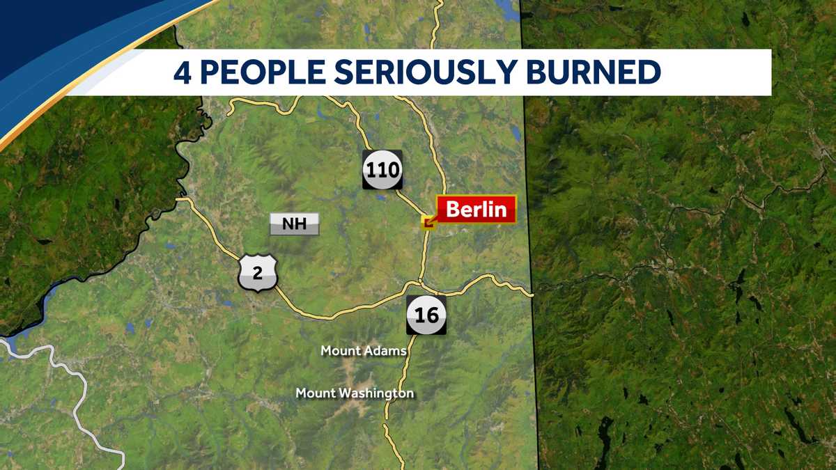 Officials: 4 people seriously burned in Berlin, New Hampshire