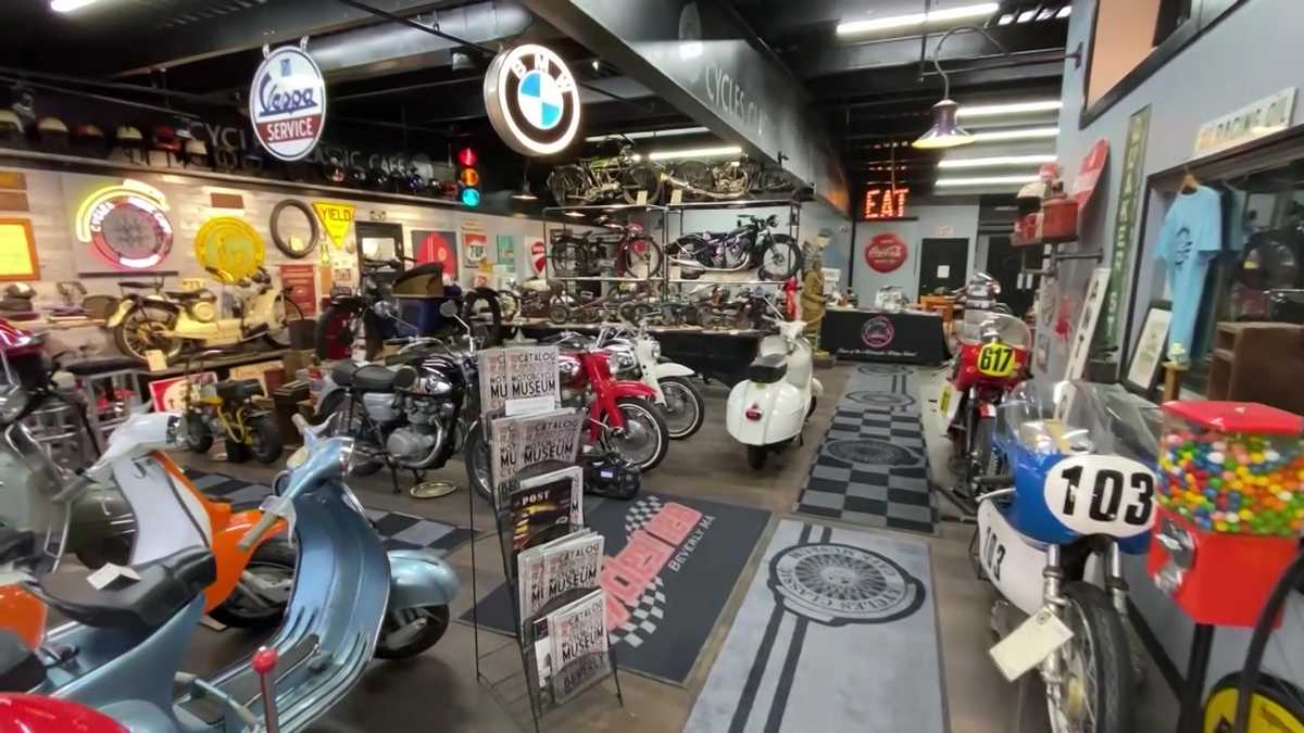 Massachusetts café transformed into museum to vintage motorcycles