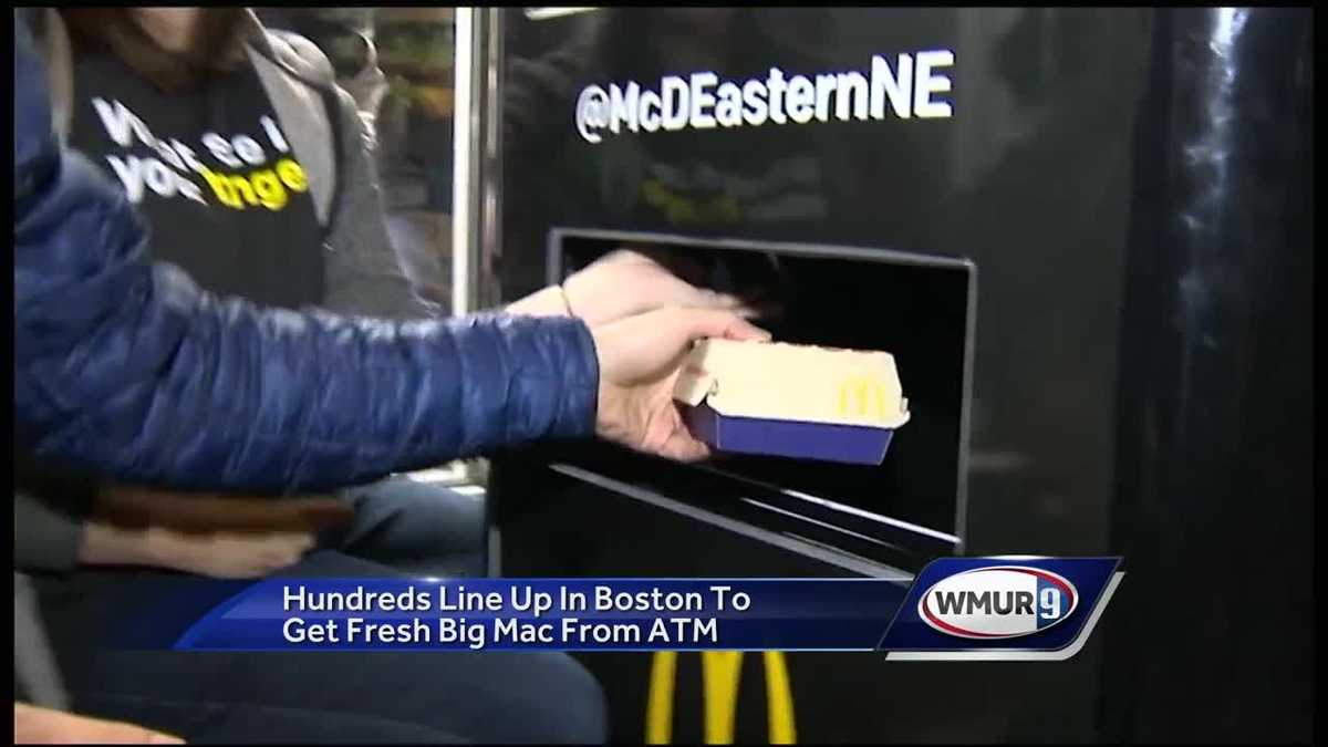 Vending machine dispenses burgers for one day in Boston
