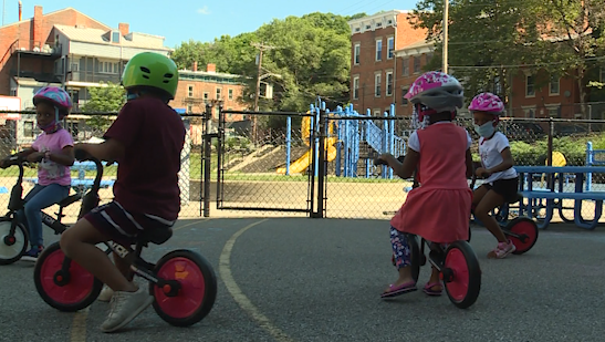 CPS preschoolers gifted bikes, helmets while learning about bicycle safety