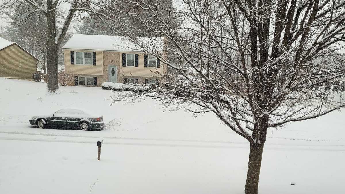 Second snowfall in a week in Maryland in photos