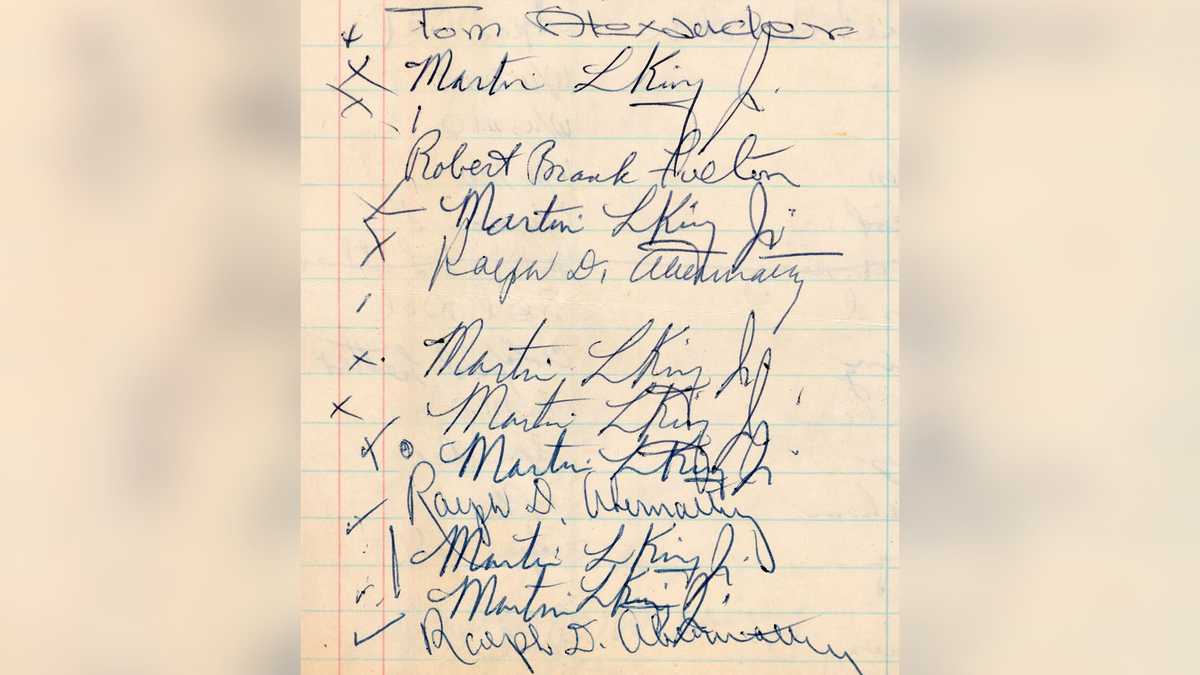Birmingham jail logs from 1963 signed by Rev. Martin Luther King Jr ...