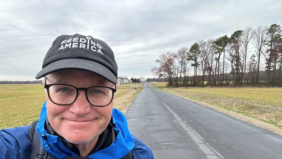 Man walks across America to raise awareness for food insecurity