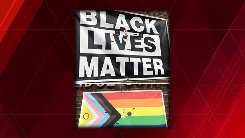 Black Lives Matter, pride flags defaced at Brookline library