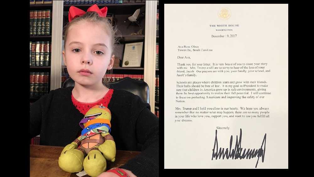 Girl who witnessed Townville school shooting gets letter from President ...