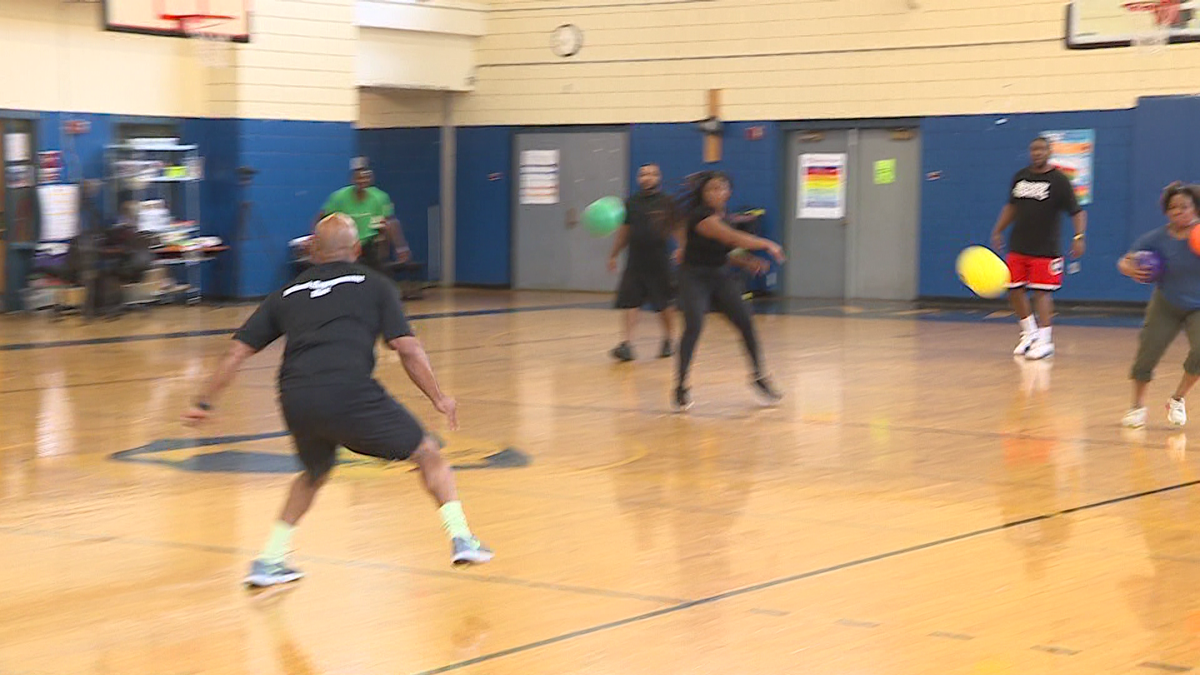 Boston police, school safety officers square off in dodgeball competition