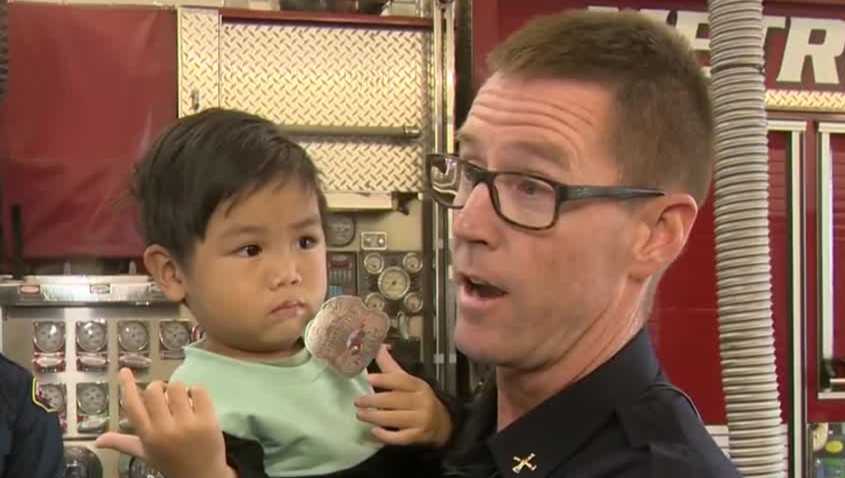2-year-old boy meets Sacramento firefighters who save his life