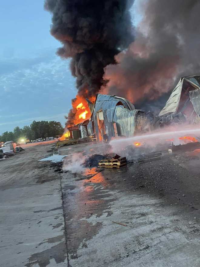 Large fire at manufacturing facility in Brent leaves behind severe damage