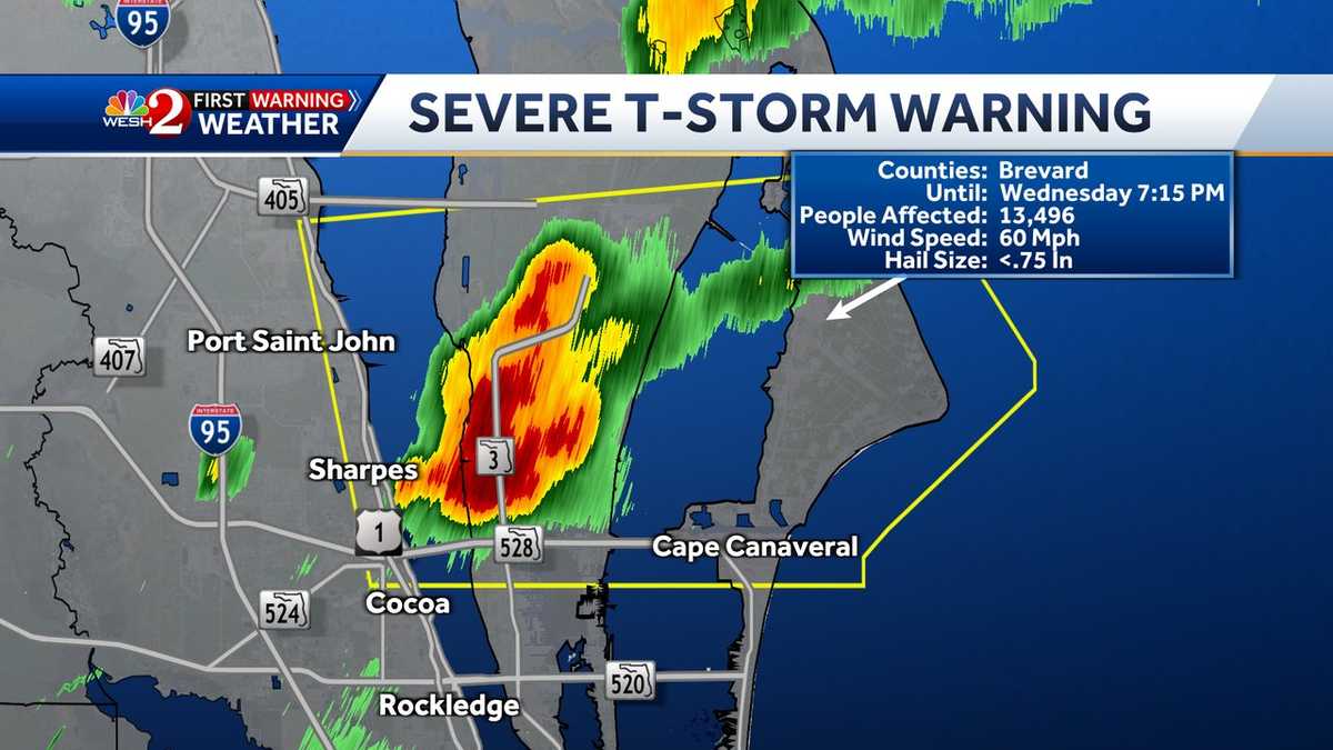 Severe Thunderstorm Warning Issued For Brevard County Expires