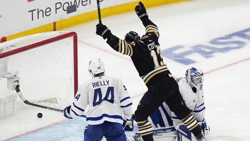 Marchand breaks team playoff goals mark, Bruins beat Maple Leafs 3-1 to ...