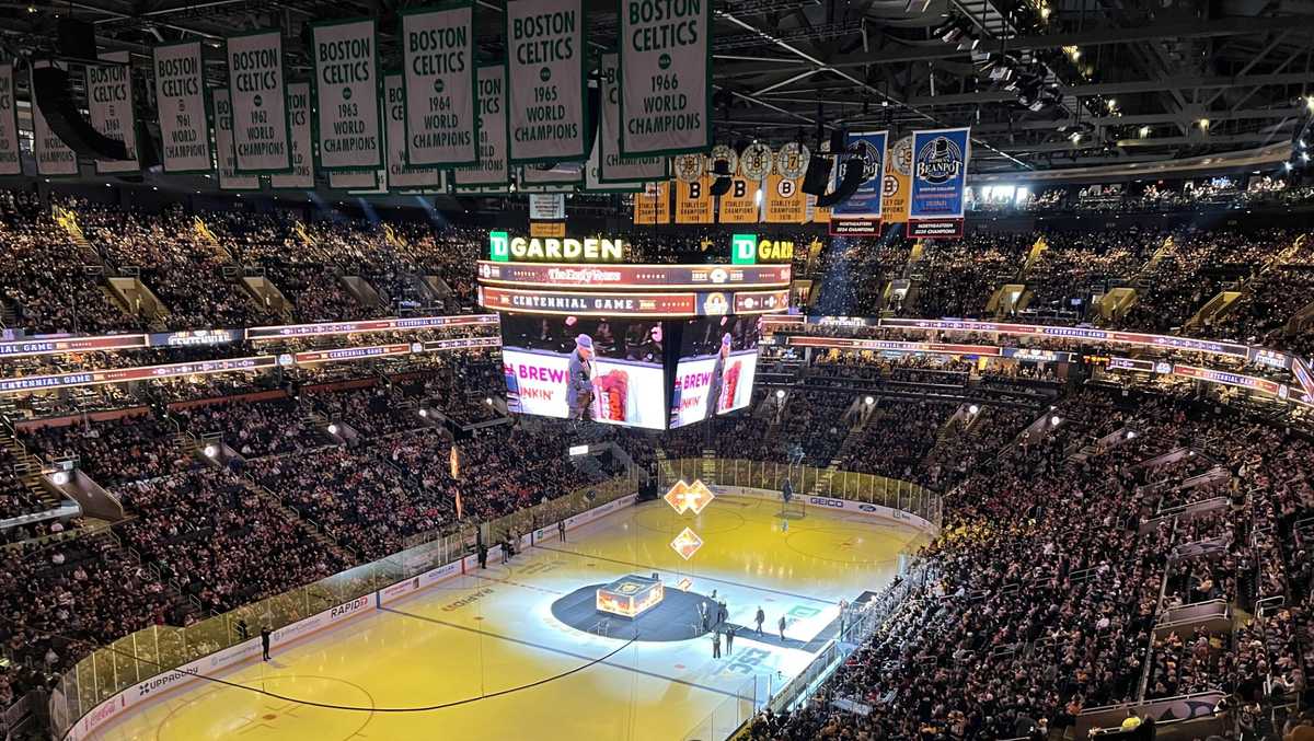 Boston Bruins celebrate centennial game