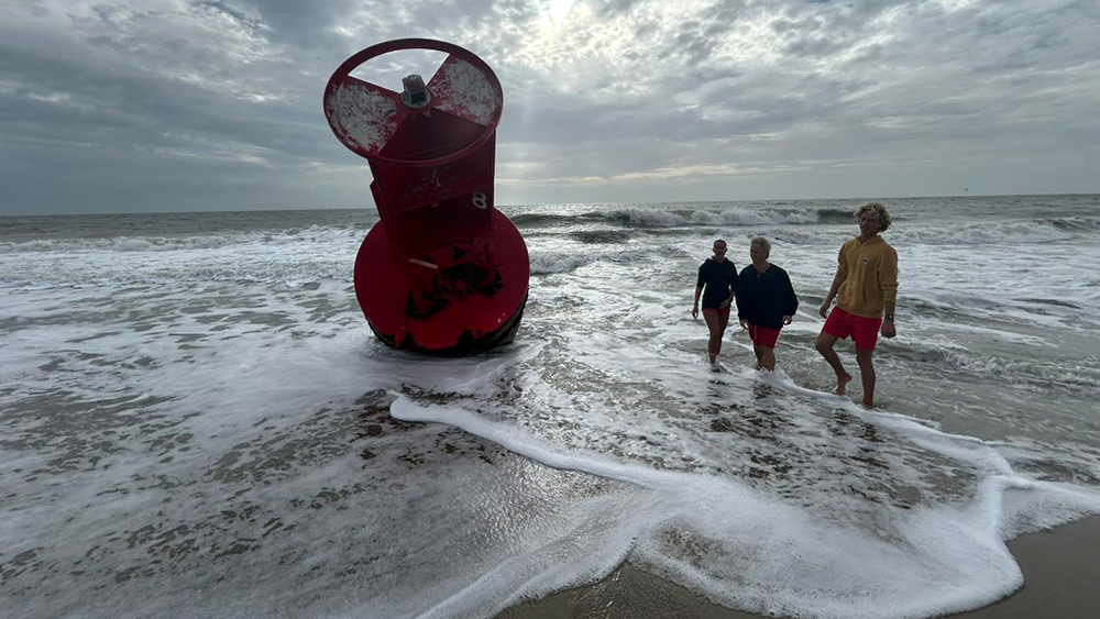 Massive buoy washes ashore on Tybee Island