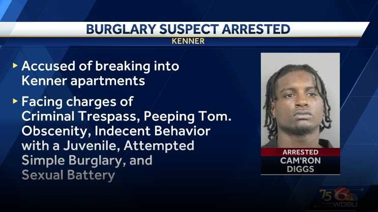 New Orleans Man Arrested For Multiple Burglaries And Sex Crimes In Kenner