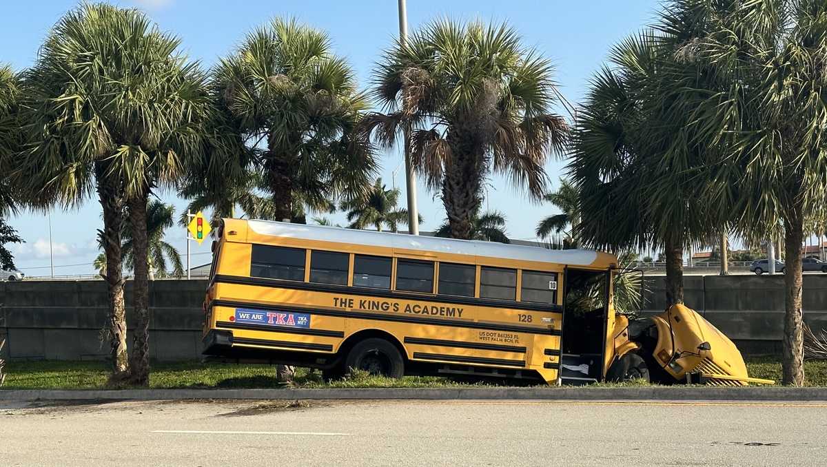 Driver taken to hospital after school bus crash in Florida