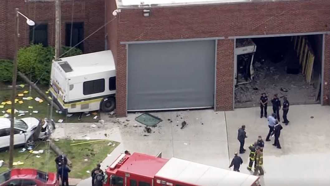 Must-watch video shows terrifying moment bus crashes through building