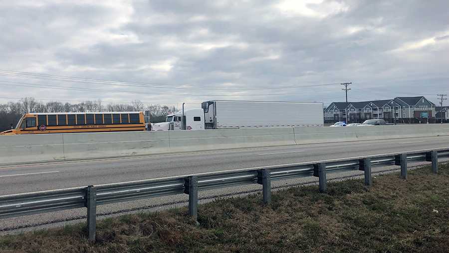 Tractor-trailer, school bus collide with 15 children on board on I-385 ...