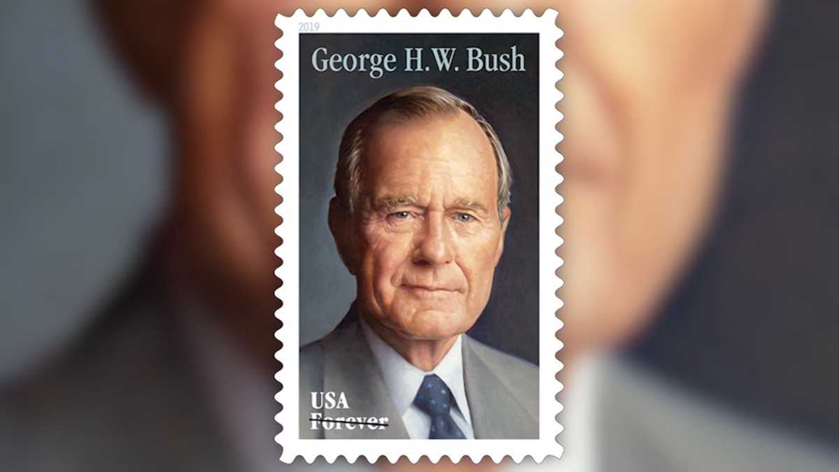 Ceremony marks issuing of George H.W. Bush stamp on what would have ...