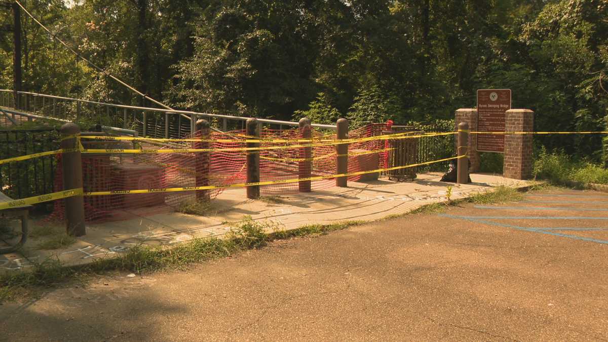 Woman breaks legs falling through Byram Swinging Bridge