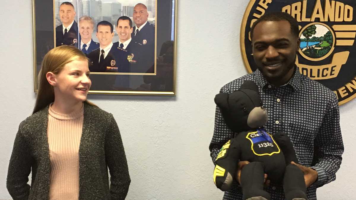 Teenager creates teddy bear from slain Orlando officer’s uniform