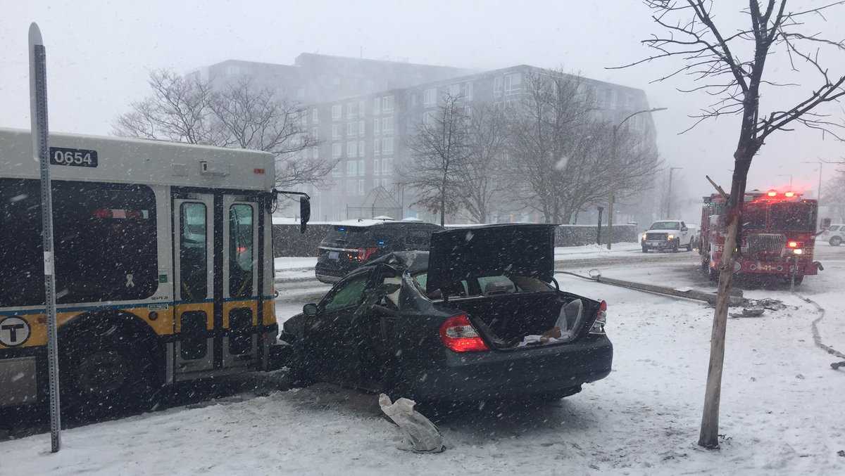 MBTA bus, car involved in crash in Boston