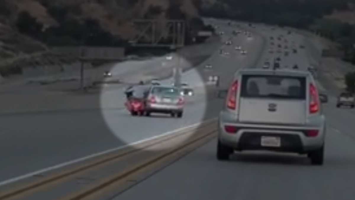 Road rage incident caught on camera triggers massive crash on ...