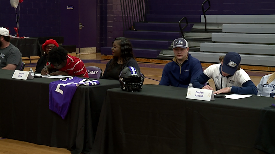 Calvary Day School celebrates seven football signings