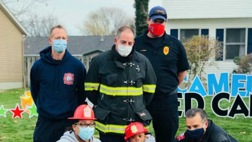 Ohio firefighters help welcome home 3-year-old boy who beat cancer ...