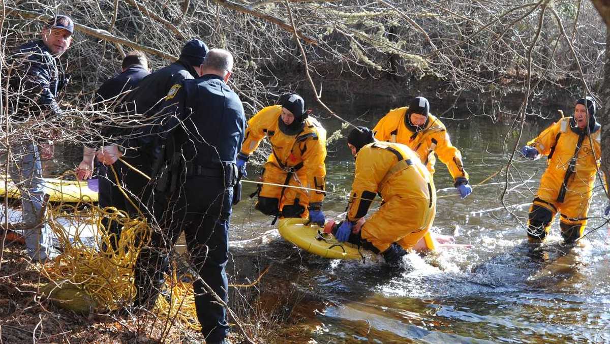 Woman found flailing in water after falling through ice on Cape Cod
