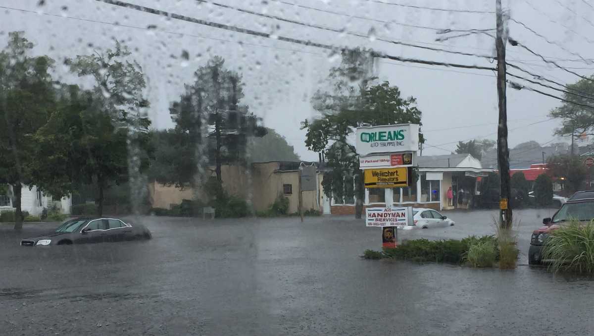 Heavy rain brings street flooding to Cape Cod