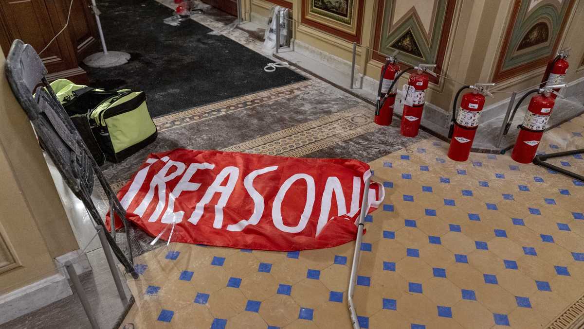 A look at the damage inside the Capitol building after rioters stormed it
