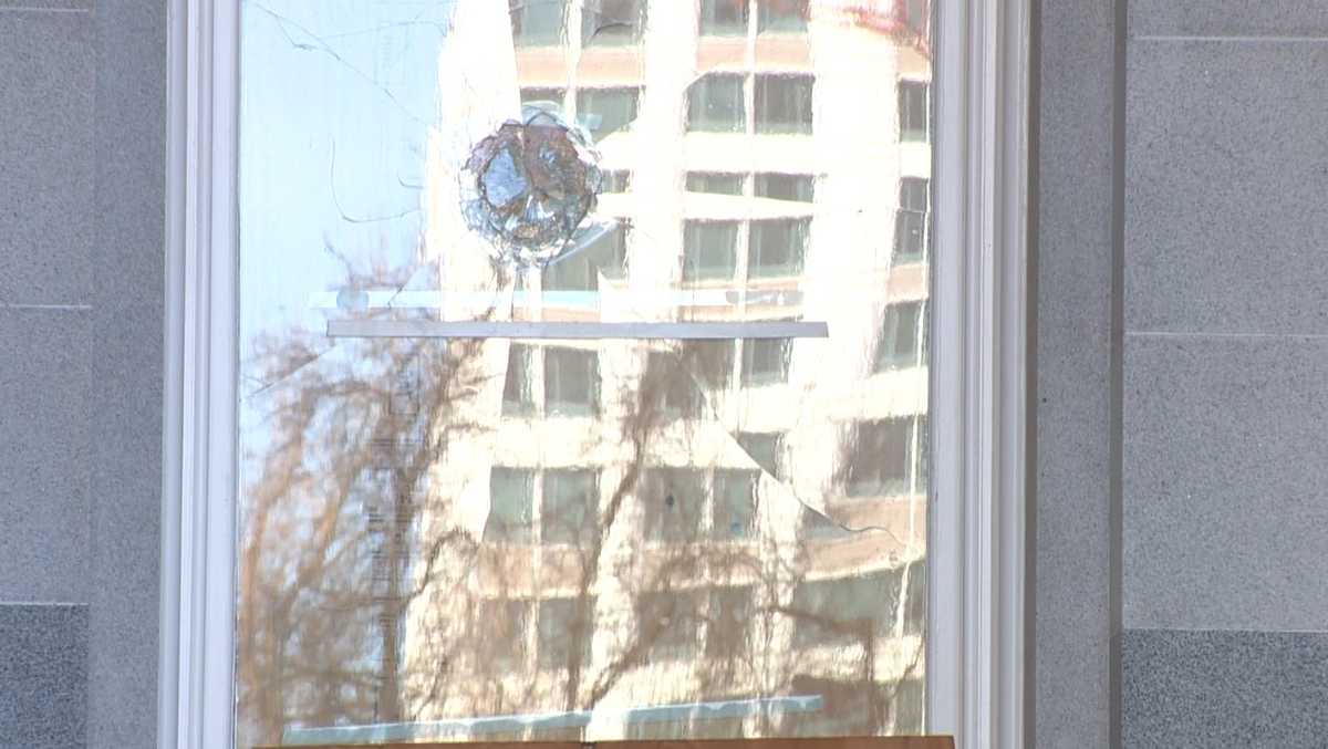 Rocks thrown through windows at California state Capitol building