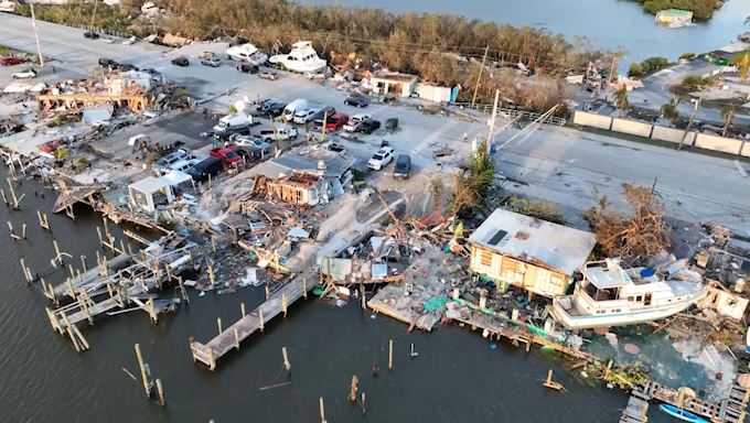 Drone video shows Hurricane Ian storm damage