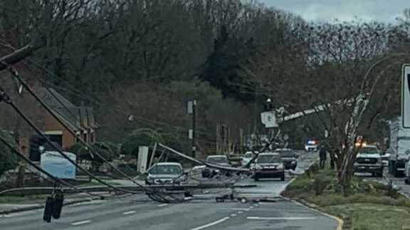 Winston-Salem: Crash knocks over at least 7 power lines