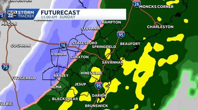 Rain moves in tonight... wintry mix possible for portions of SE Georgia ...