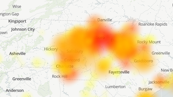 North Carolina facing Verizon Wireless outage