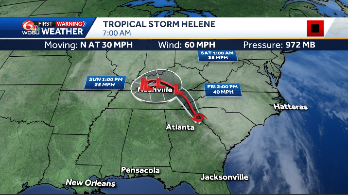 Hurricane Helene cone, track and forecast models
