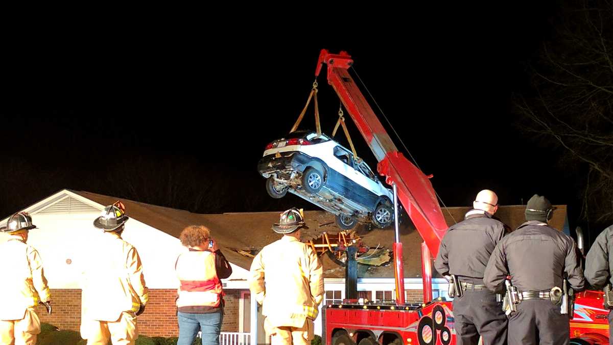 Police: Vehicle crashes into roof of residential home