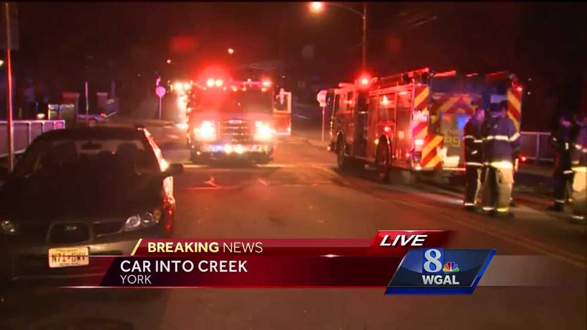 Car travels over embankment into Codorus Creek in York, police say